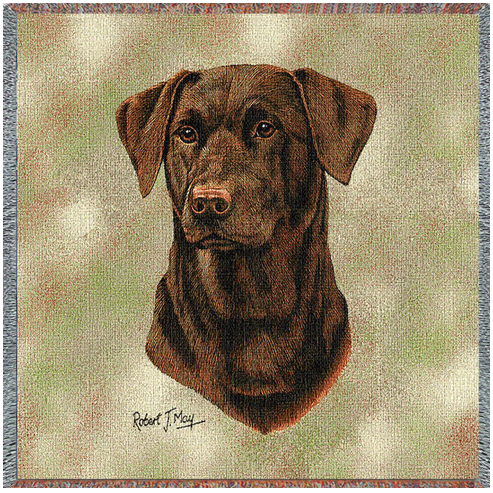 Chocolate Labrador Retriever Cotton Throw Blanket | Dog Woven Throw ...