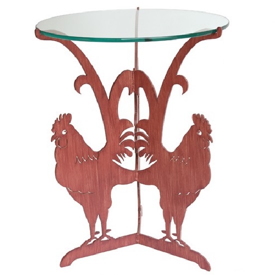 Rooster Table | Glass Top | Steel | Cricket Forge