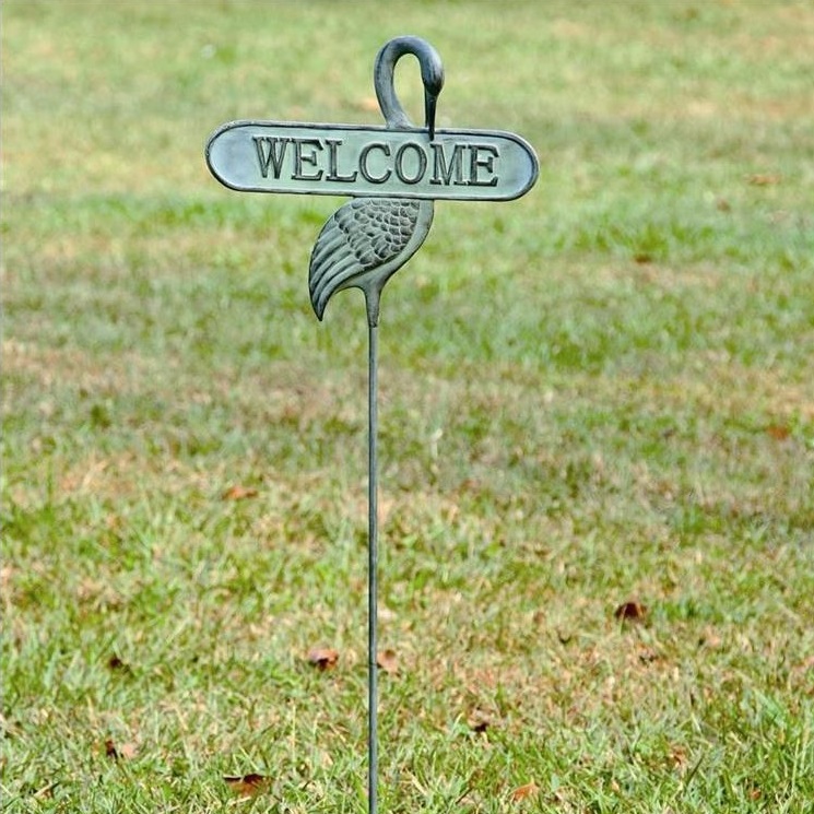 Crane Welcome Sign | Garden Stake | Outdoor | SPI
