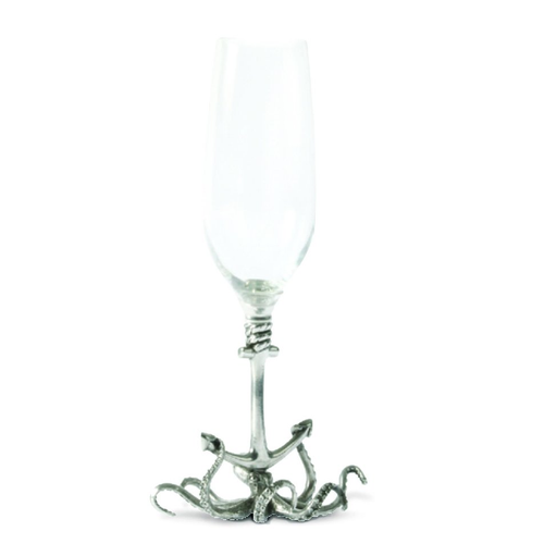 Octopus Pewter Stem Champagne Flute | Vagabond House