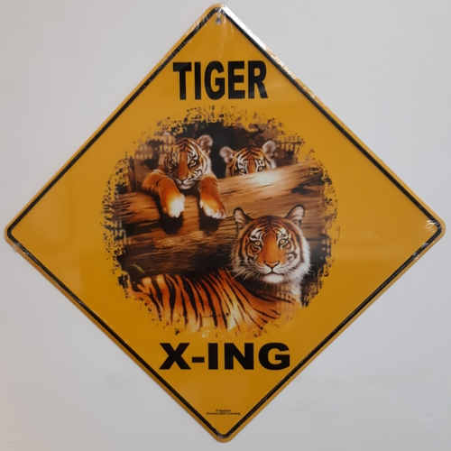 Tiger Metal Crossing Sign | Tiger X-ing Sign