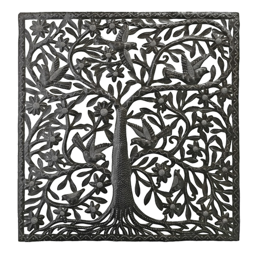 Tree of Life Square Metal Wall Art | Le Primitif