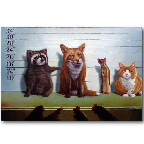 Animal Line Up Gallery Wrapped Canvas "He Did It!" | MV265