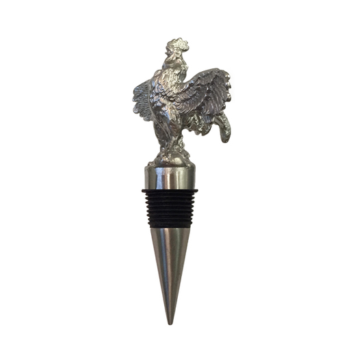Rooster Bottle Stopper | Stainless Steel | Menagerie