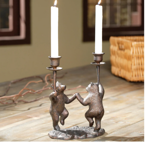 Dancing Bear Candelabra | Bear Sculpture | SPI
