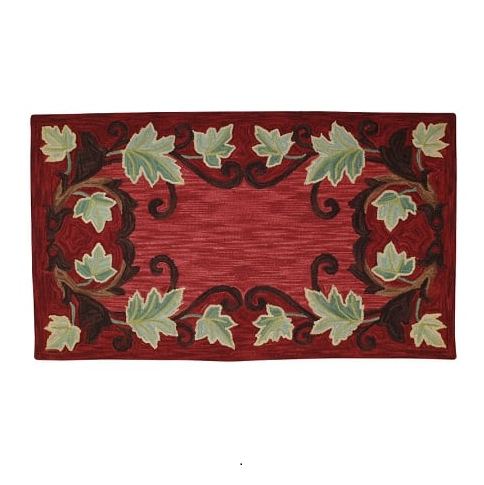 Fall Hooked Leaves Rug "Cashiers" | Leaf Rug | Michaelian Home