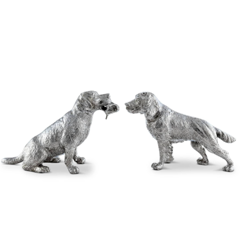 Pewter Hunting Dog Salt and Pepper Shakers | Lab | Tableware