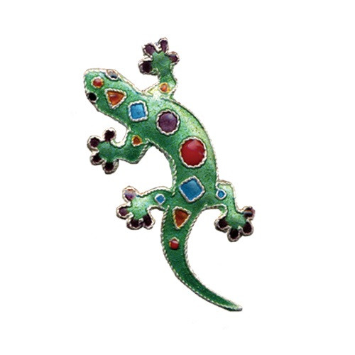 Gecko Pin | Cloisonne Jewelry | Brooch | Art Gecko