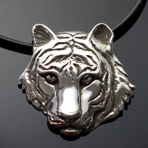 Tiger Face Pendant | Sterling Silver Necklace | Anisa Stewart