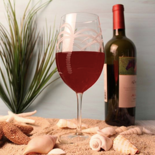 Palm Tree AP Large Wine Glass Set of Four | Glassware