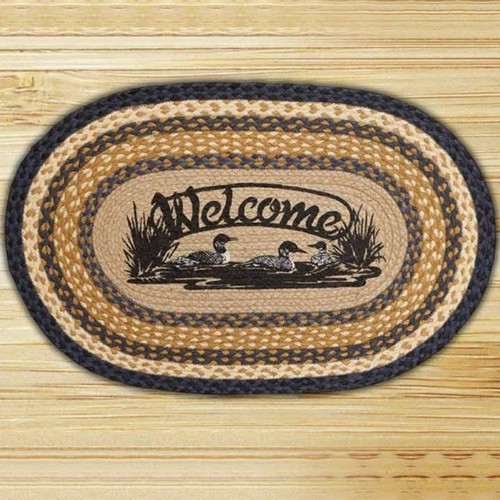 Loon Welcome Oval Patch Braided Rug | Area Rug