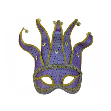 Venetian half face Jester Mask-Purple - FantasyCostumes.com