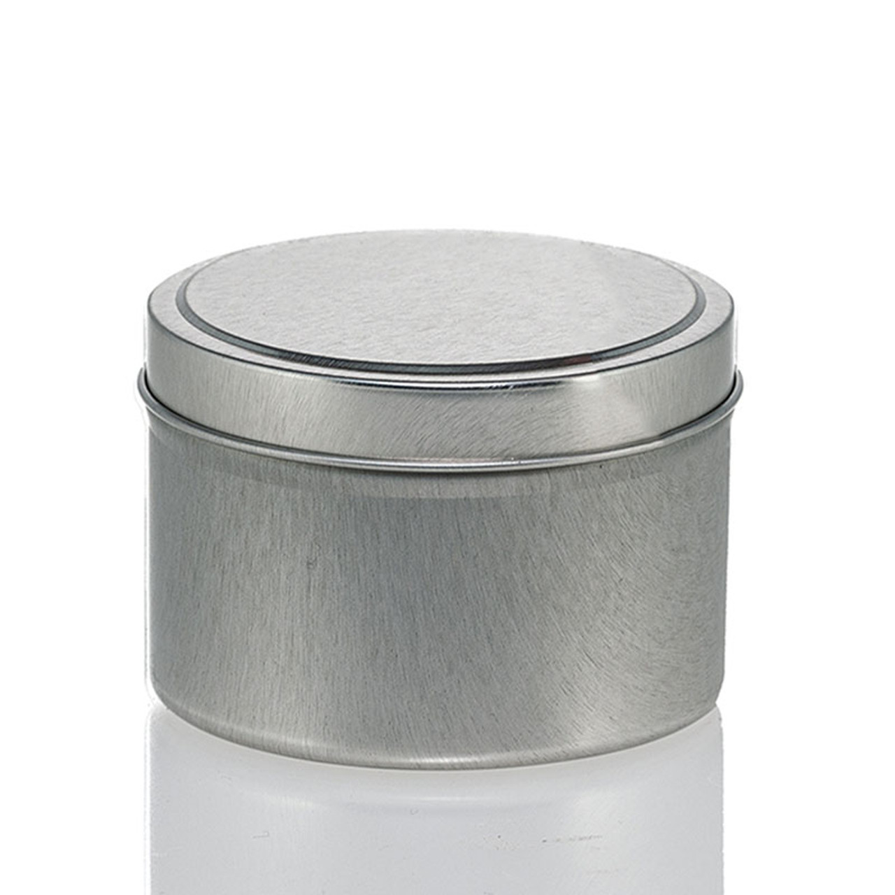4 oz Silver Tin with Feet | Wholesale Tins