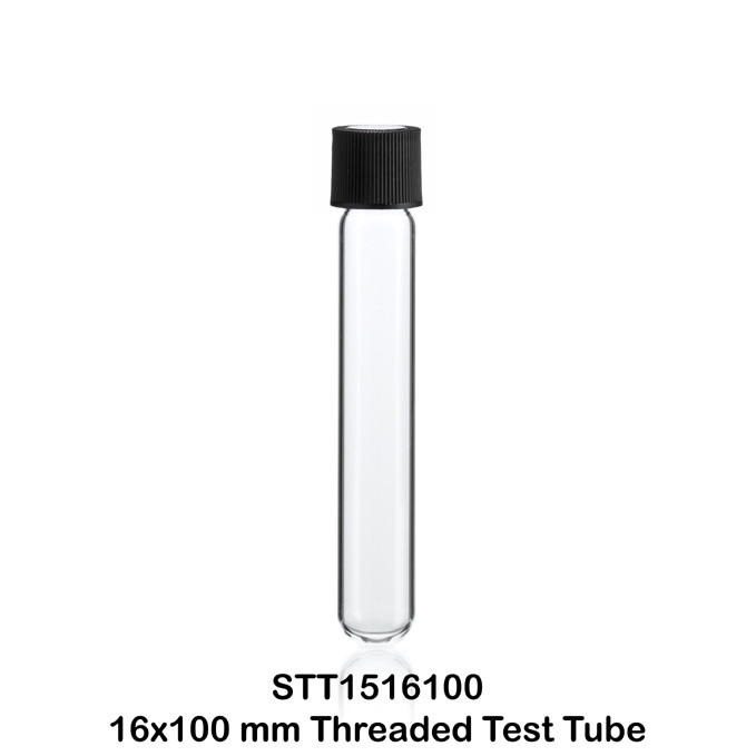 16 x 100 mm Threaded Test Tubes with Screw Caps Included