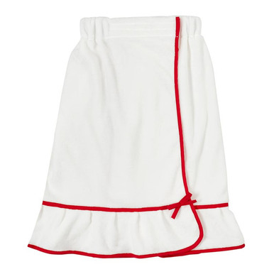 Plush Spa Wrap - White with Red Trim - [Consumer]Bella Sleep + Spa