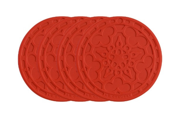 Le Creuset - Cherry 10cm French Coasters Set of 4