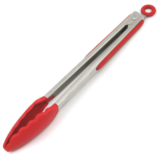 Chef Craft - 12" Premium Red Silicone Tongs - 13085