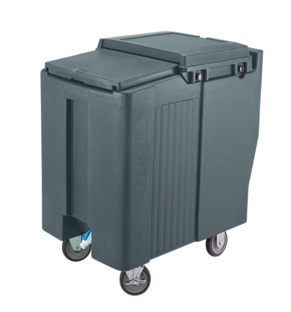 Cambro ICS175T191 SlidingLid™ Granite Gray Mobile Ice Bin - 175 lb ...