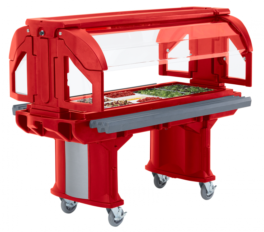 Cambro VBRLHD6158 Hot Red 6' Versa Food / Salad Bar with Heavy Duty ...