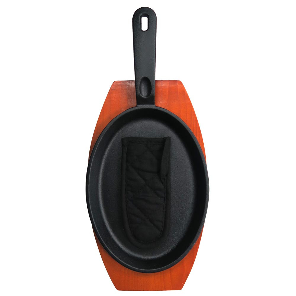 Chef Master - Pre Seasoned Cast Iron Fajita Platter Set