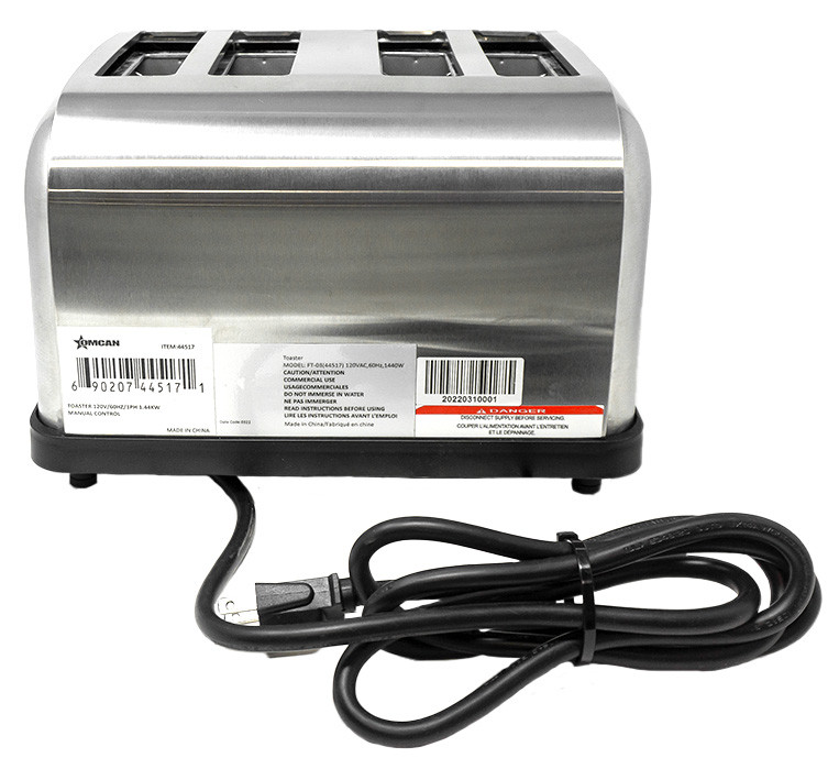 Omcan - 4-Slice Commercial Pop-up Toaster - 44517
