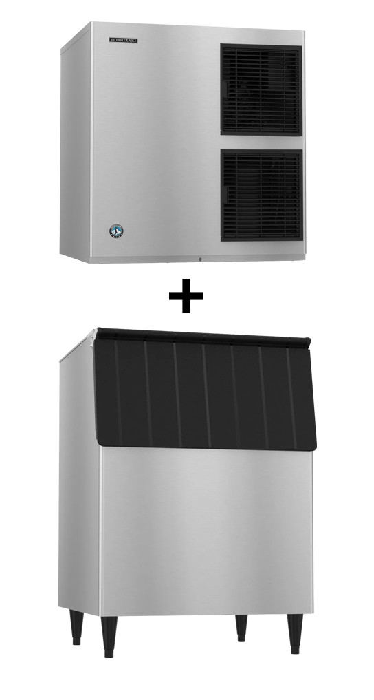 Hoshizaki - 905 lb 30" Air Cooled Crescent Cube Ice Machine With 500 lb ...