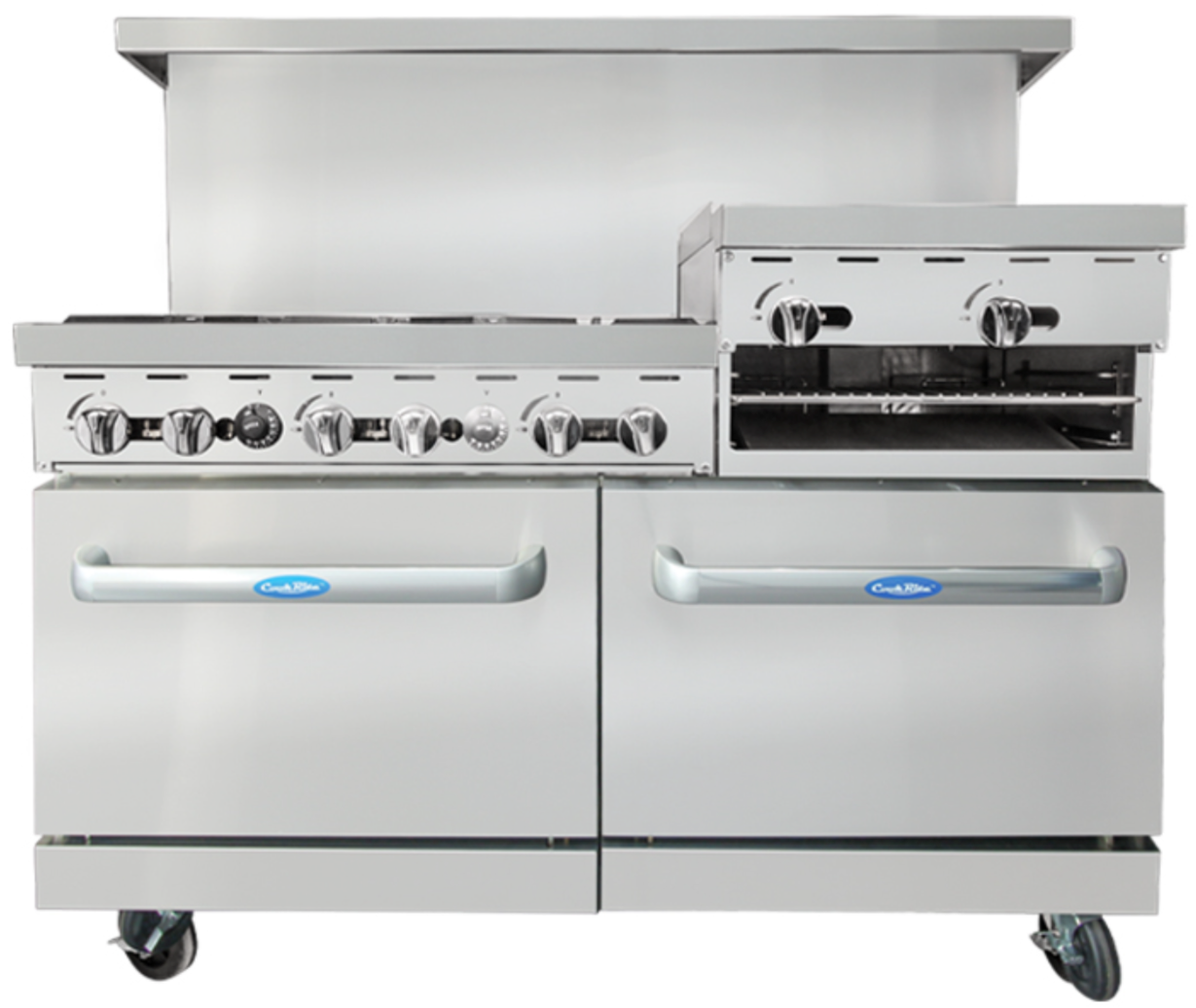 Atosa - 60" Liquid Propane Range w/ Open Burners & Raised Right Griddle ...