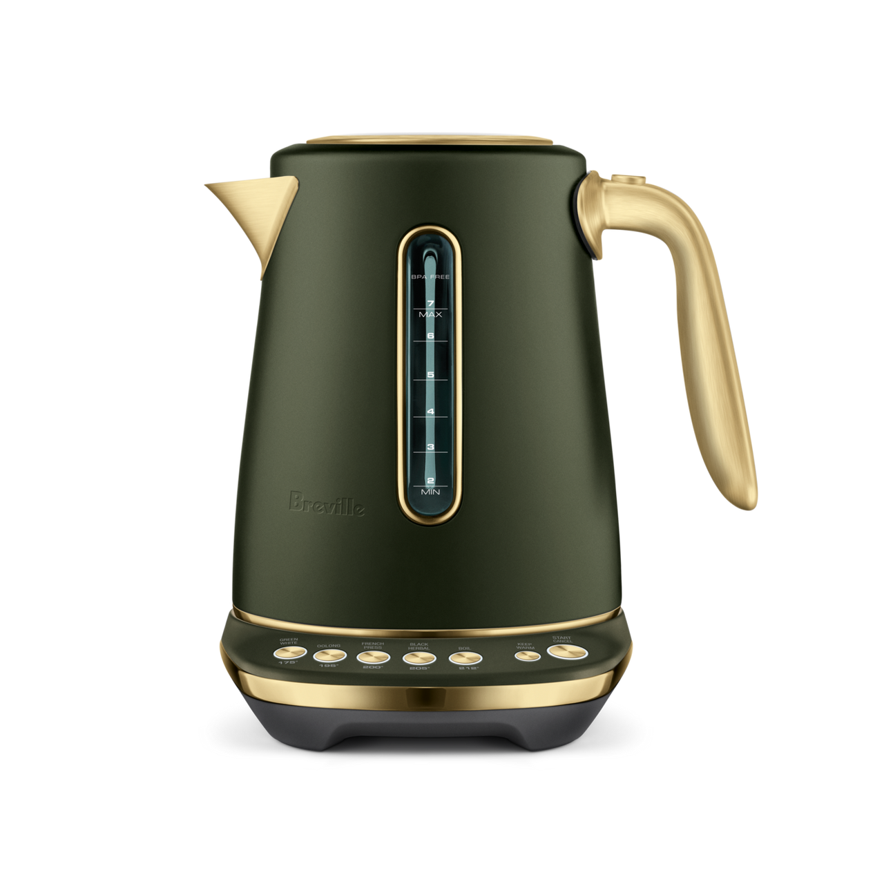 Breville - The Olive Tapenade & Brass Smart Kettle Luxe - BKE845OLB1BNA1