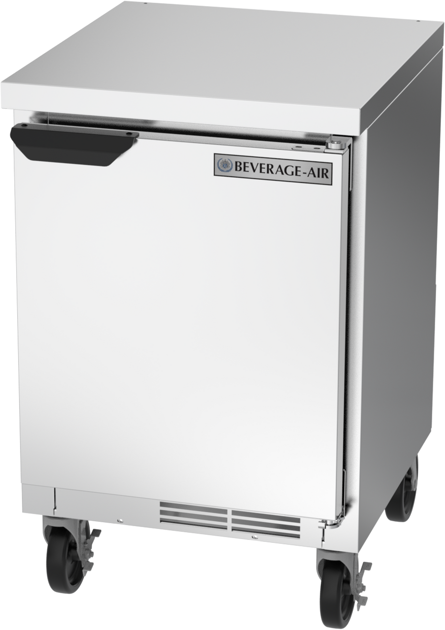 Beverage-Air - 20" Mobile Worktop Shallow Depth Refrigerator w/ 1 Solid ...