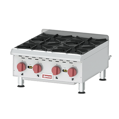 Omcan - Countertop Stainless Steel Gas Hot Plate With 4 Burners - 43734