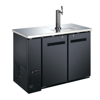 Omcan - 49" Solid Two Door Back Bar Cooler With Beer Dispenser - 50063