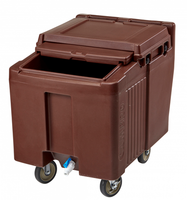 Cambro ICS125L131 SlidingLid™ Dark Brown Mobile Ice Bin - 125 lb. Capacity