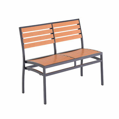 BUM - Marco Anthracite/Teak Polywood Bench (2 Pack) - S-MARCO-BES-516-PW-TA