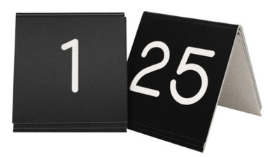 Cal Mil - 3" x 3" Black/White #1-25 Table Number Tents - 269A2