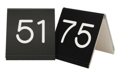 Cal Mil - 3" x 3" Black/White #51-75 Table Number Tents - 269C2