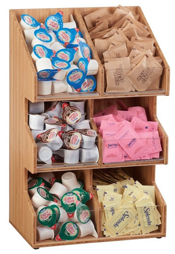 Cal Mil - 10.5" Bamboo 6 Section 3 Tier Condiment Organizer - 205460