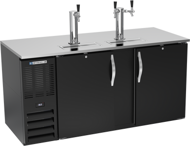Beverage-Air - 68" Black Triple Tap Kegerator w/ 2 Solid Swing Doors ...