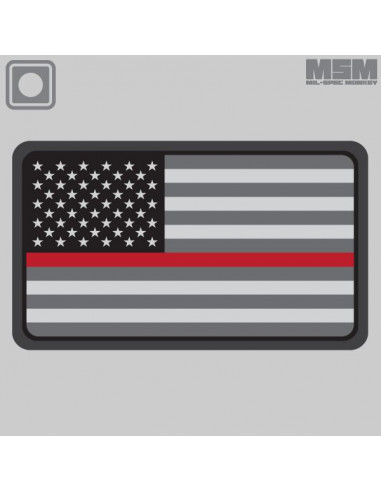 MSM US FLAG THIN RED LINE PVC PATCH (URBAN) - Top Brass Tactical