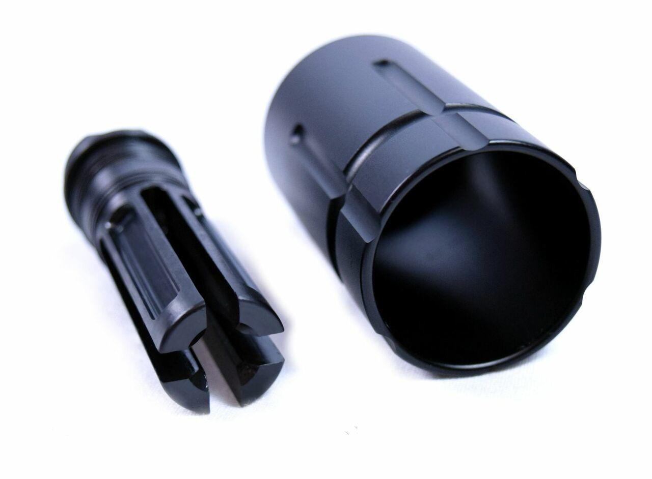 9MM Fire Hog FH - 1/2 x 28 Blast Shield, Linear Flash Suppressor Can ...