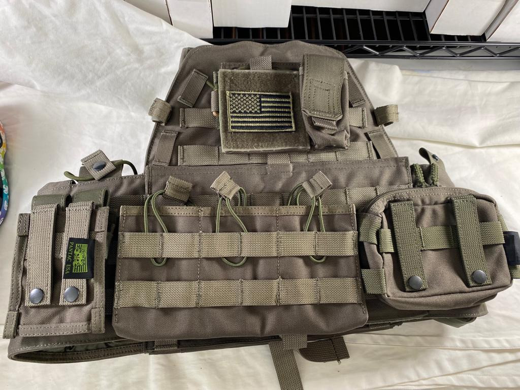 Pantac USA Molle SPC Armor Tactical Plate Carrier Vest OD Green - Large Kit