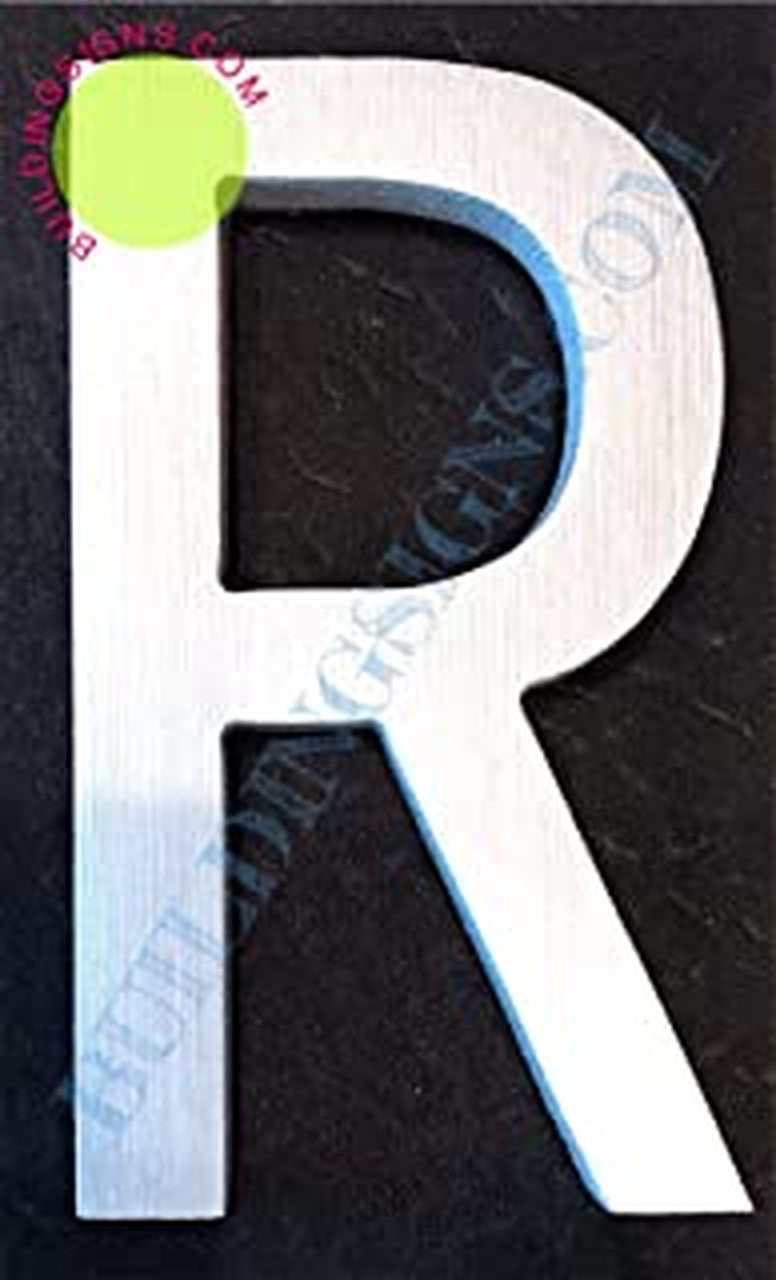 Aluminum Letter R Sign (Brush Silver,Double Sided Tape, Rust Free, 2.75 ...