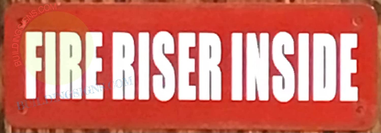 FIRE Riser Inside Sign (RED, Aluminium 2X6,Rust Free) - FIRE DEPARTMENT ...