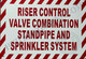 Riser Control Valve Combination Standpipe and Sprinkler System Sign ...