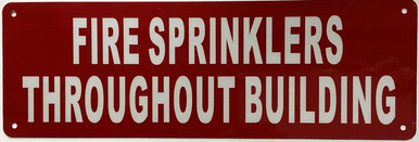 sprinklers throughout building sign