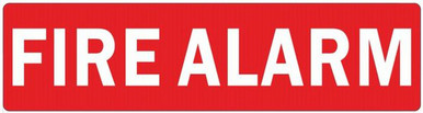 FIRE ALARM SIGN, RED (ALUMINUM SIGNS 2X7.75) - BUILDING SIGNS