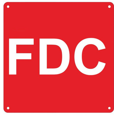 FDC SIGN- RED ALUMINUM (ALUMINUM SIGNS 10X10) - BUILDING SIGNS
