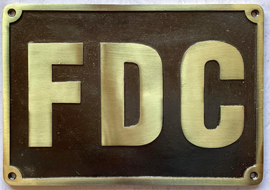 FIRE DEPARTMENT CONNECTION SIGN - FDC sign ( Antique gold-brass, Size ...