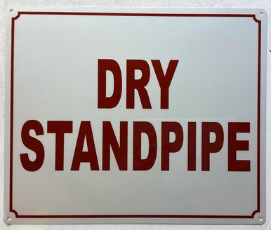 Dry standpipe sign ( REFLECTIVE, White, ALUMINIUM,12X10 INCH,RUST FREE)