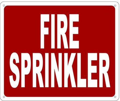 FIRE SPRINKLER SIGN- REFLECTIVE !!! (RED, ALUMINUM SIGNS 10X12 ...