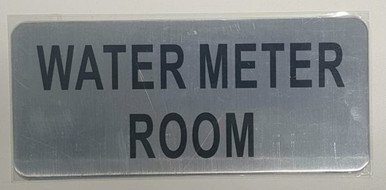 WATER METER ROOM SIGN - BRUSHED ALUMINUM (ALUMINUM SIGNS 3.5X8)- The ...